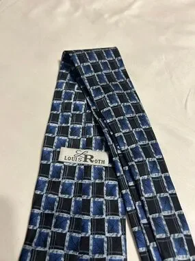 Louis Roth | Accessories | Louis Roth Blue Black Xl Tie 66 | Poshmark